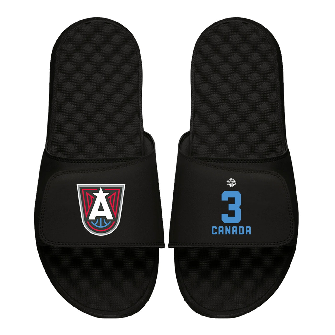 Men's ISlide Jordin Canada Black Atlanta Dream Logo Split Slide Sandals ...