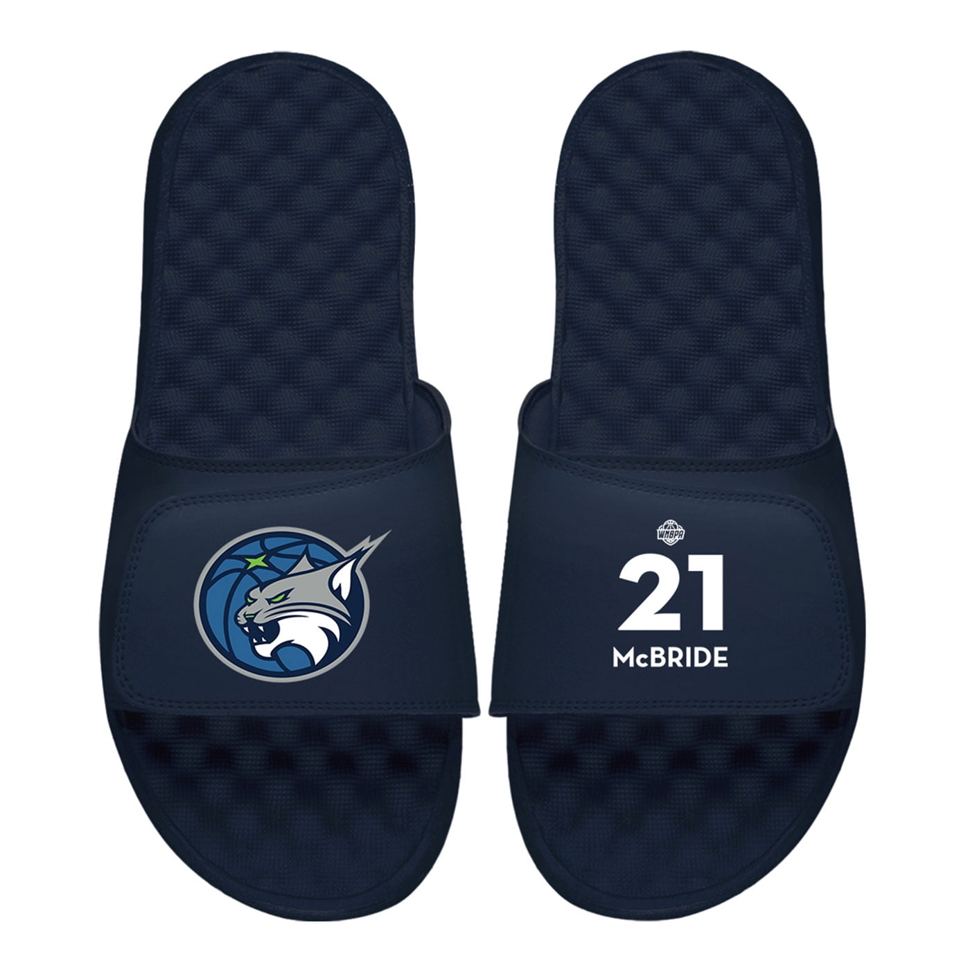 Men's ISlide Kayla McBride Navy Minnesota Lynx Logo Split Slide Sandals ...