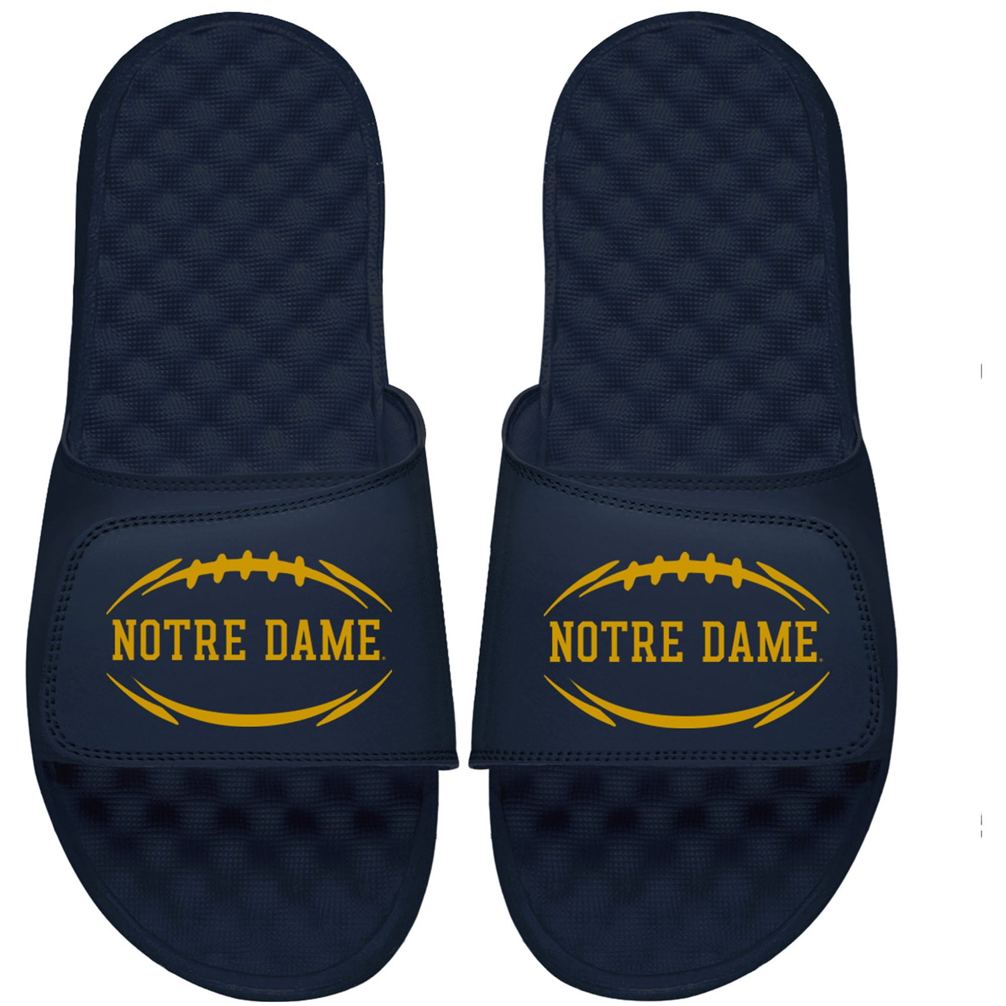 Men's ISlide Navy Notre Dame Fighting Irish Football Logo Slide Sandals ...