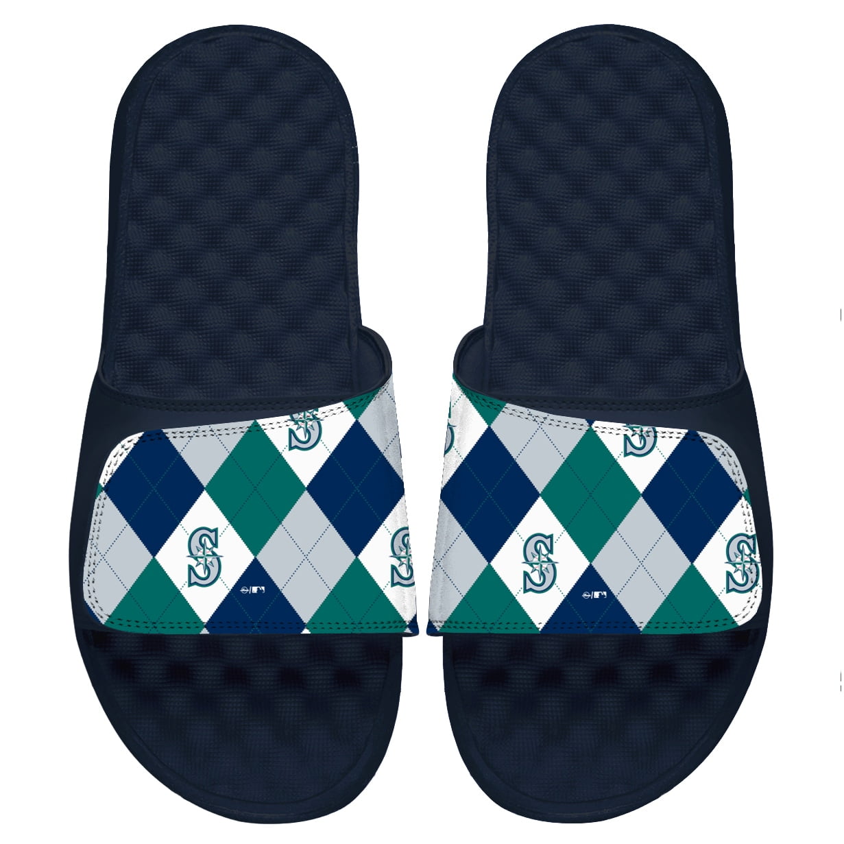 Men's ISlide Navy Seattle Mariners Loudmouth Logo Slide Sandals ...