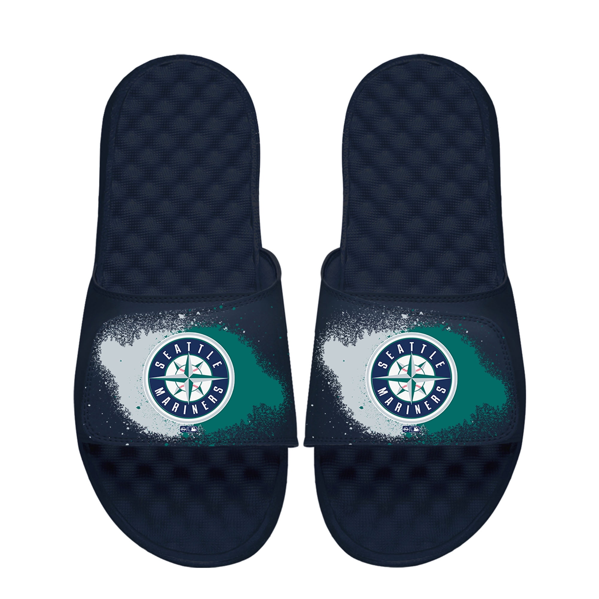 Men's ISlide Navy Seattle Mariners Spray Paint Slide Sandals - Walmart.com
