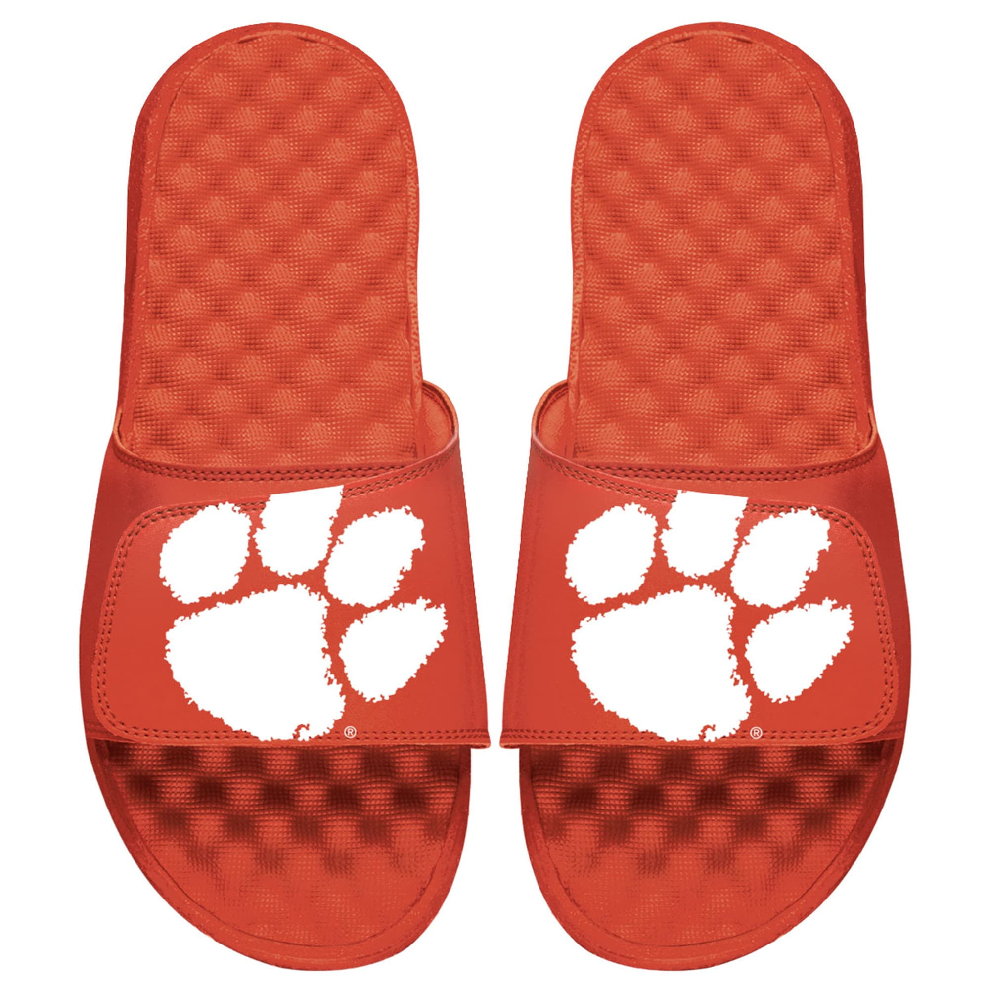 Men's ISlide Orange Clemson Tigers Blown Up Logo Slide Sandals ...