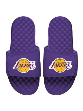 Men's ISlide Black Los Angeles Lakers Primary Logo Motto Slide Sandals ...