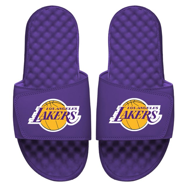 Men's ISlide Purple Los Angeles Lakers Primary Logo Slide Sandals ...