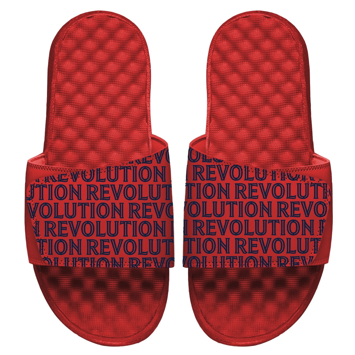 Men's ISlide Red New England Revolution Pattern Logo Slide Sandals ...