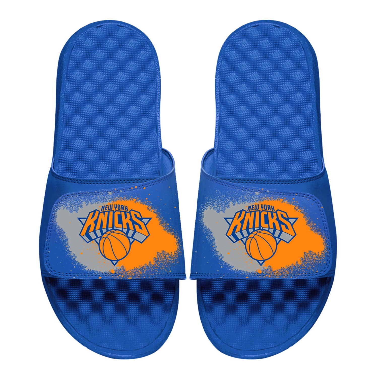 Men's ISlide Royal New York Knicks Spray Paint Slide Sandals - Walmart.com