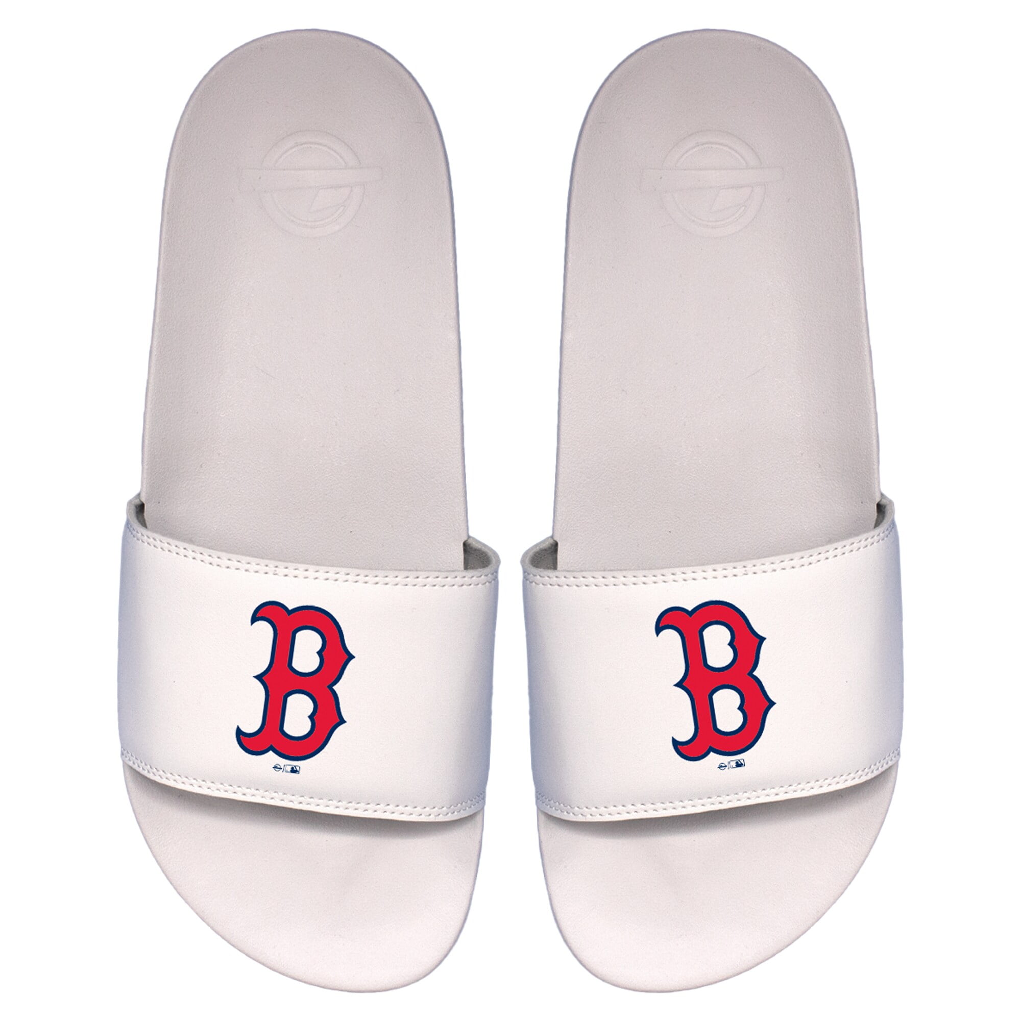 Men's ISlide White Boston Red Sox Alternate Logo Motto Slide Sandals ...