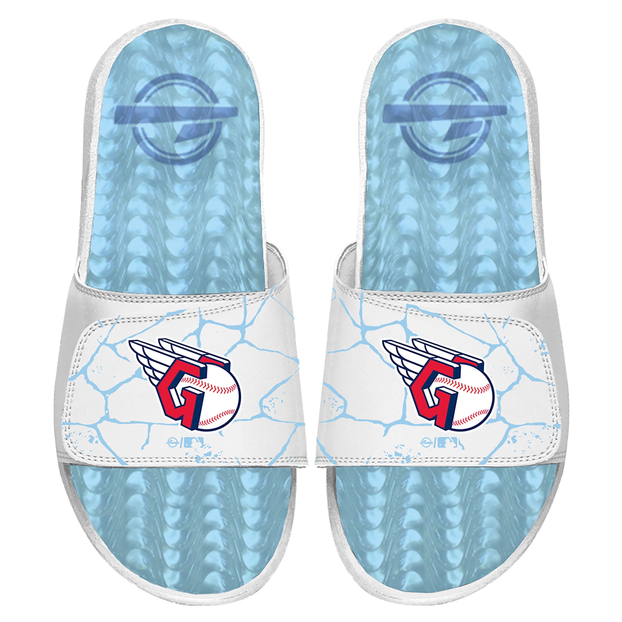 Men's ISlide White Cleveland Guardians Ice Gel Slide Sandals - Walmart.com