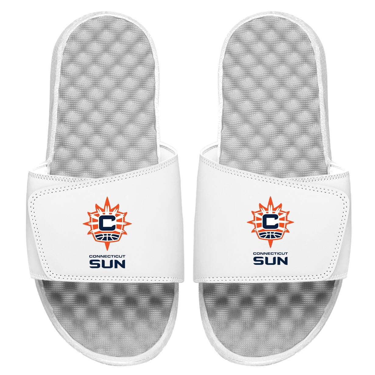 Men's ISlide White Connecticut Sun Logo Slide Sandals - Walmart.com