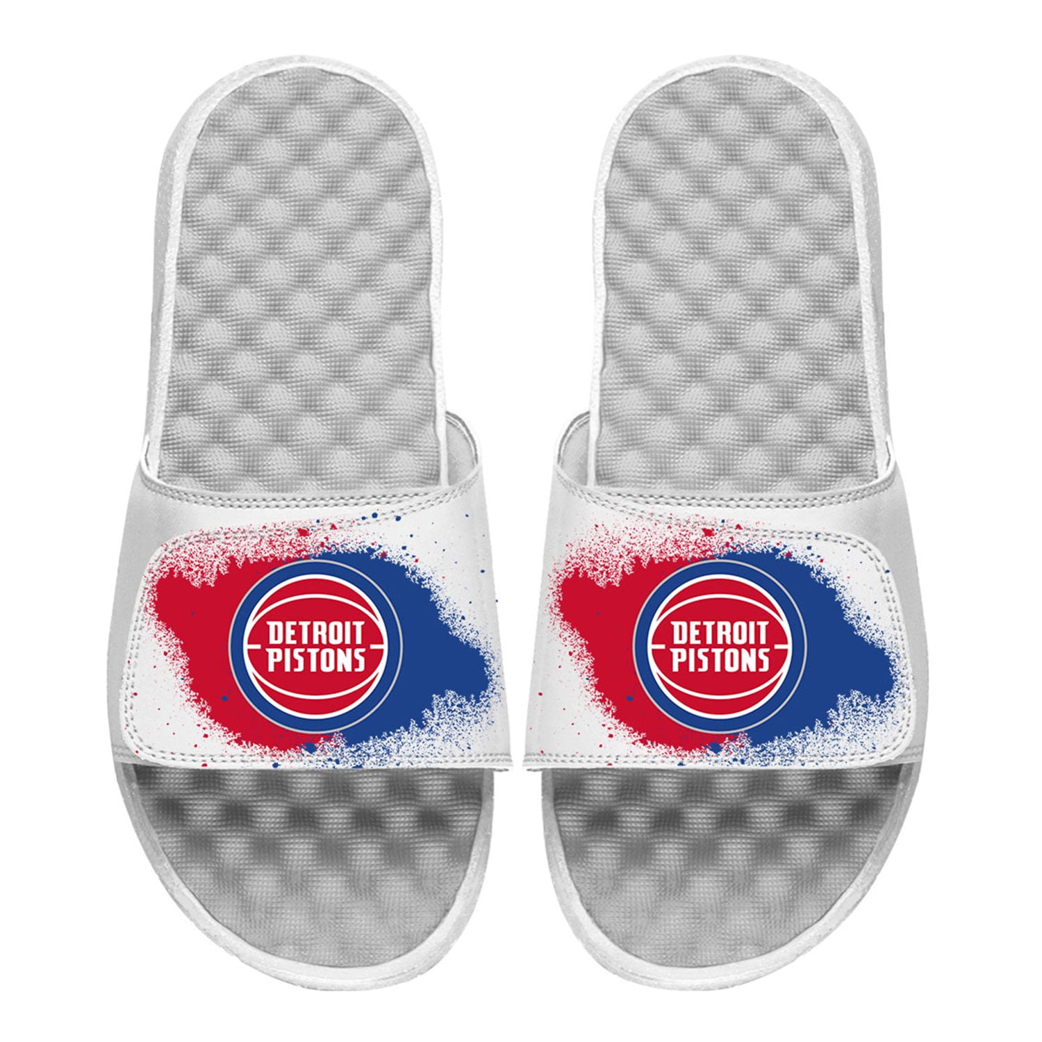 Men's ISlide White Detroit Pistons Spray Paint Slide Sandals - Walmart.com