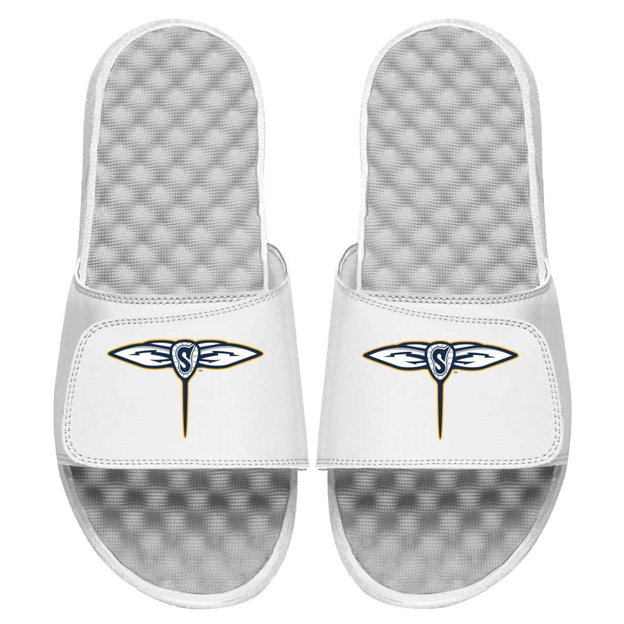 Men's ISlide White Georgia Swarm Primary Logo Slide Sandals - Walmart.com
