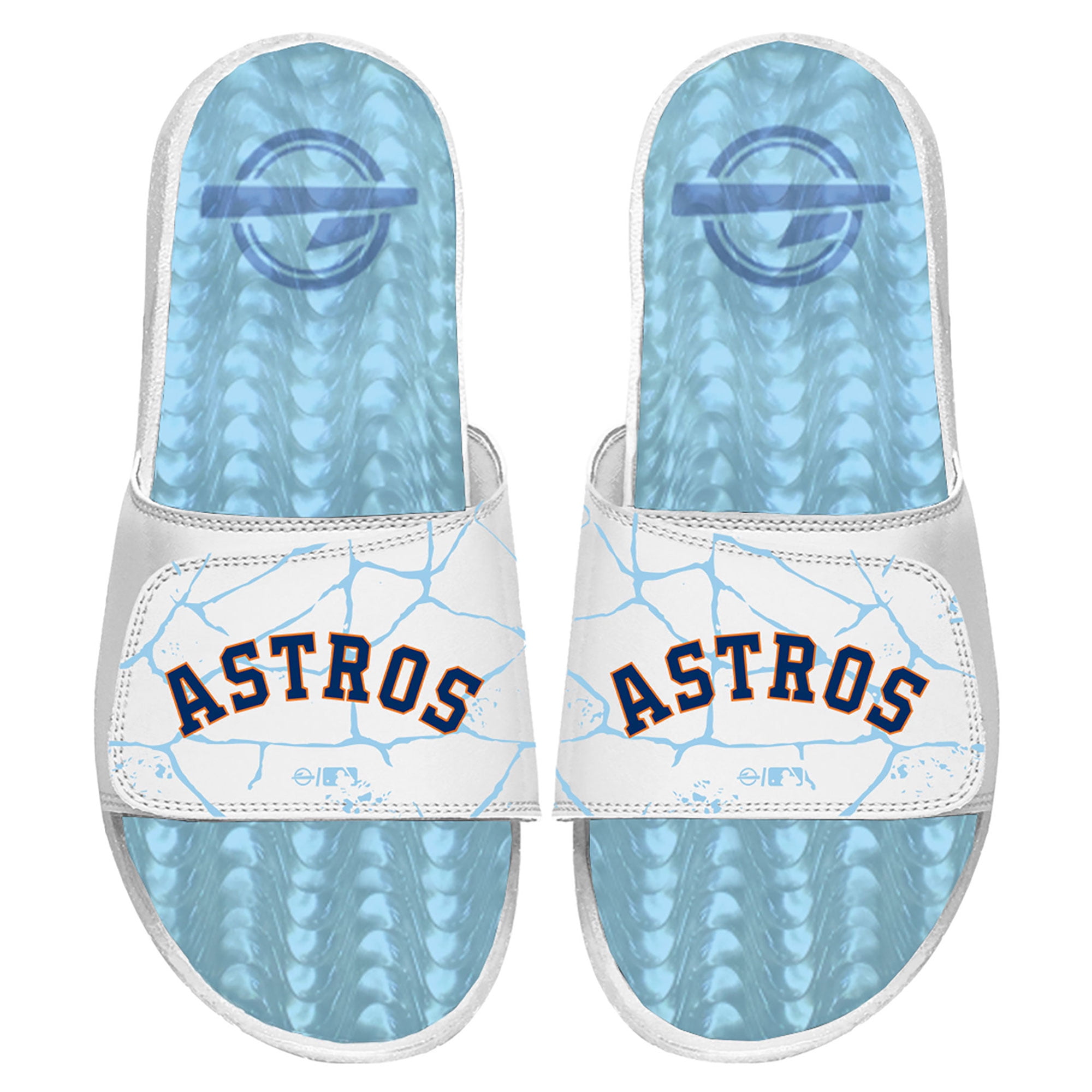 Men's ISlide White Houston Astros Ice Gel Slide Sandals - Walmart.com