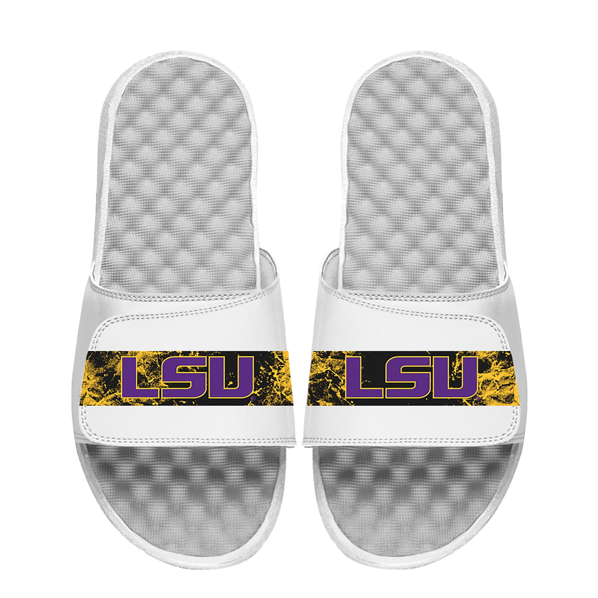 Men's ISlide White LSU Tigers Distressed Slide Sandals - Walmart.com