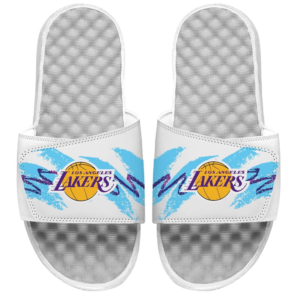 Men's ISlide White Los Angeles Lakers 90s Paper Cup Slide Sandals ...