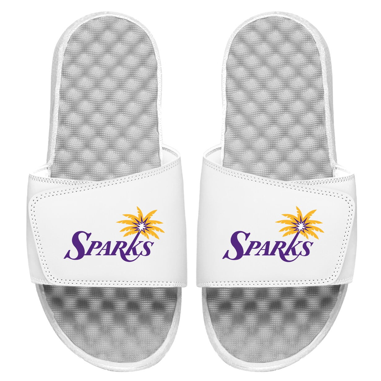 Men's ISlide White Los Angeles Sparks Wordmark Slide Sandals - Walmart.com