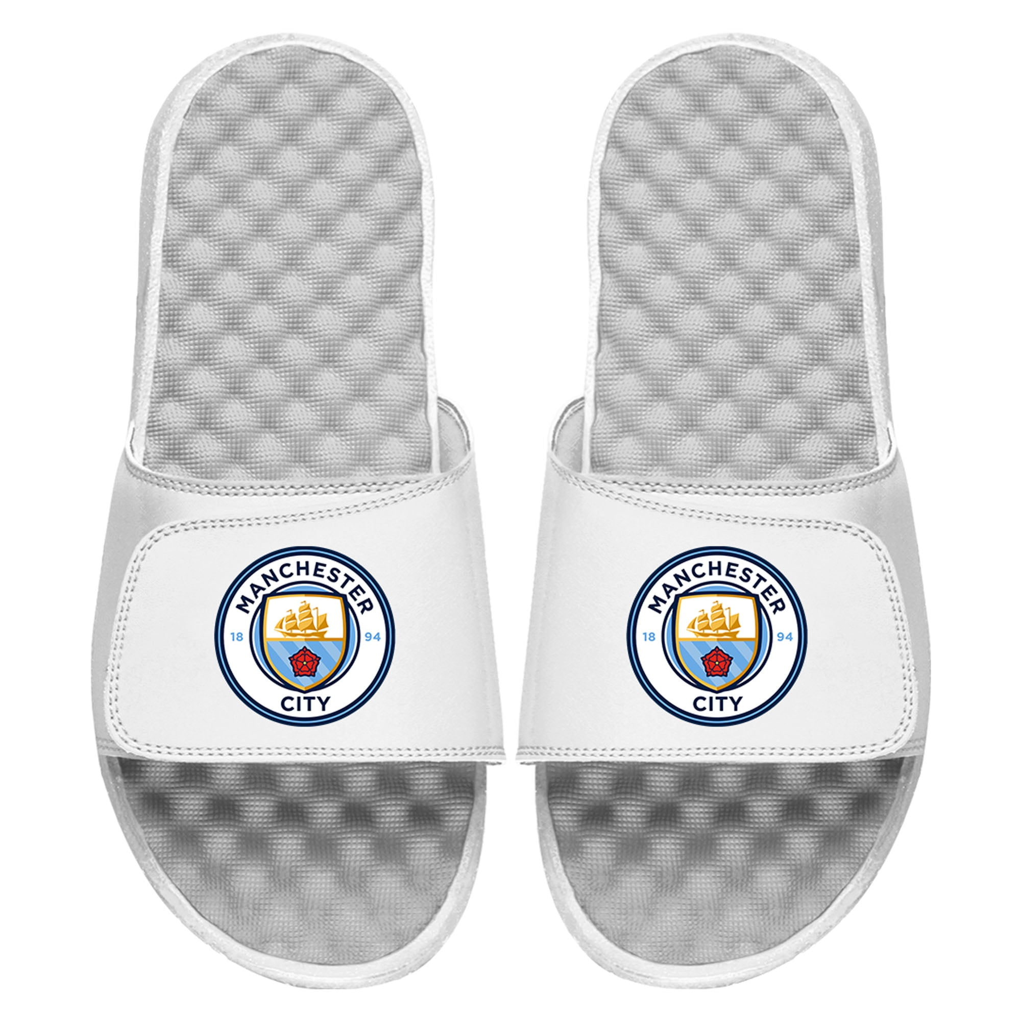 Men's ISlide White Manchester City Primary Logo Slide Sandals - Walmart.com