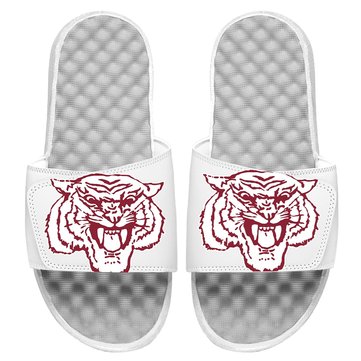 Men's ISlide White Morehouse Maroon Tigers Blown Up Logo Slide Sandals ...