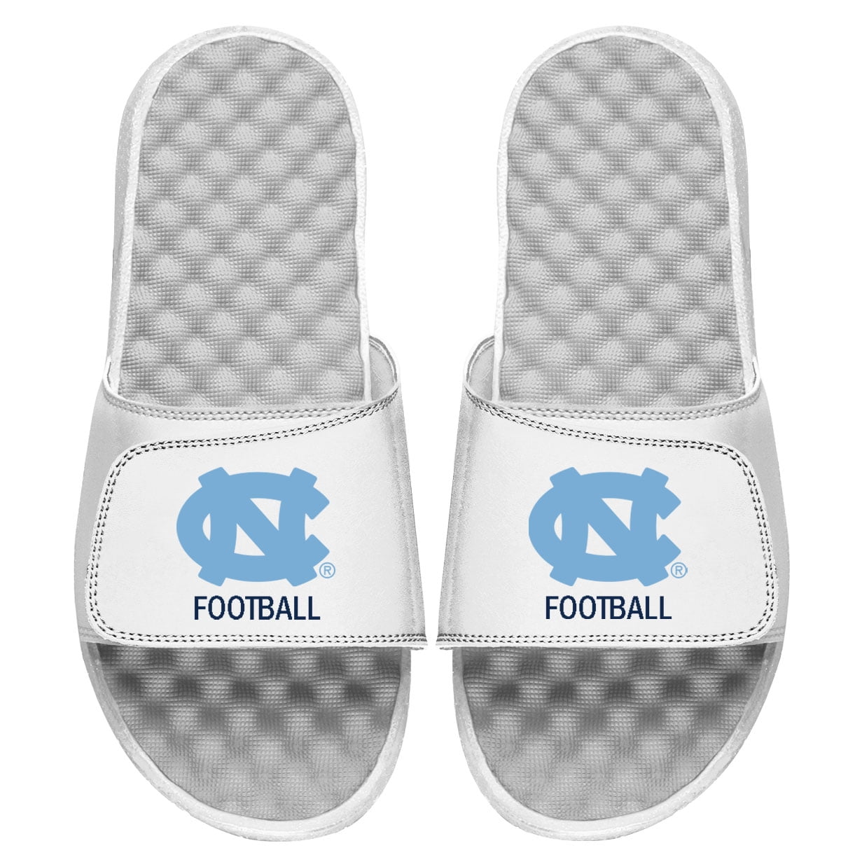 Men's ISlide White North Carolina Tar Heels Football Slide Sandals ...