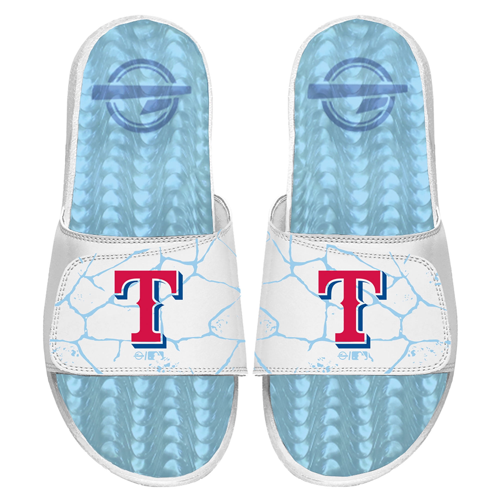 Men's ISlide White Texas Rangers Ice Gel Slide Sandals - Walmart.com