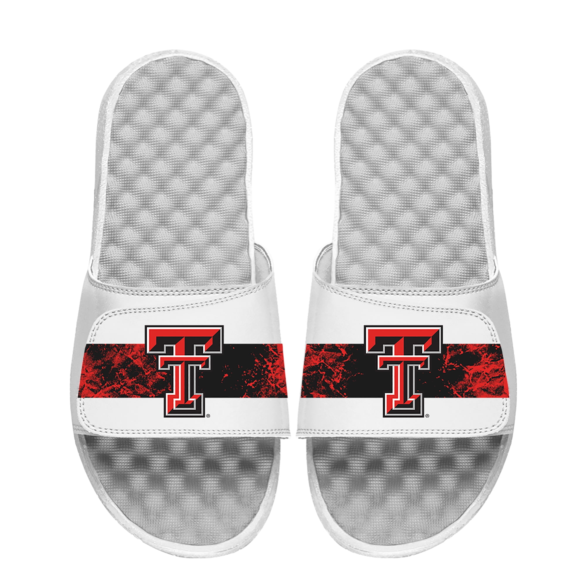 Men's ISlide White Texas Tech Red Raiders Distressed Slide Sandals ...