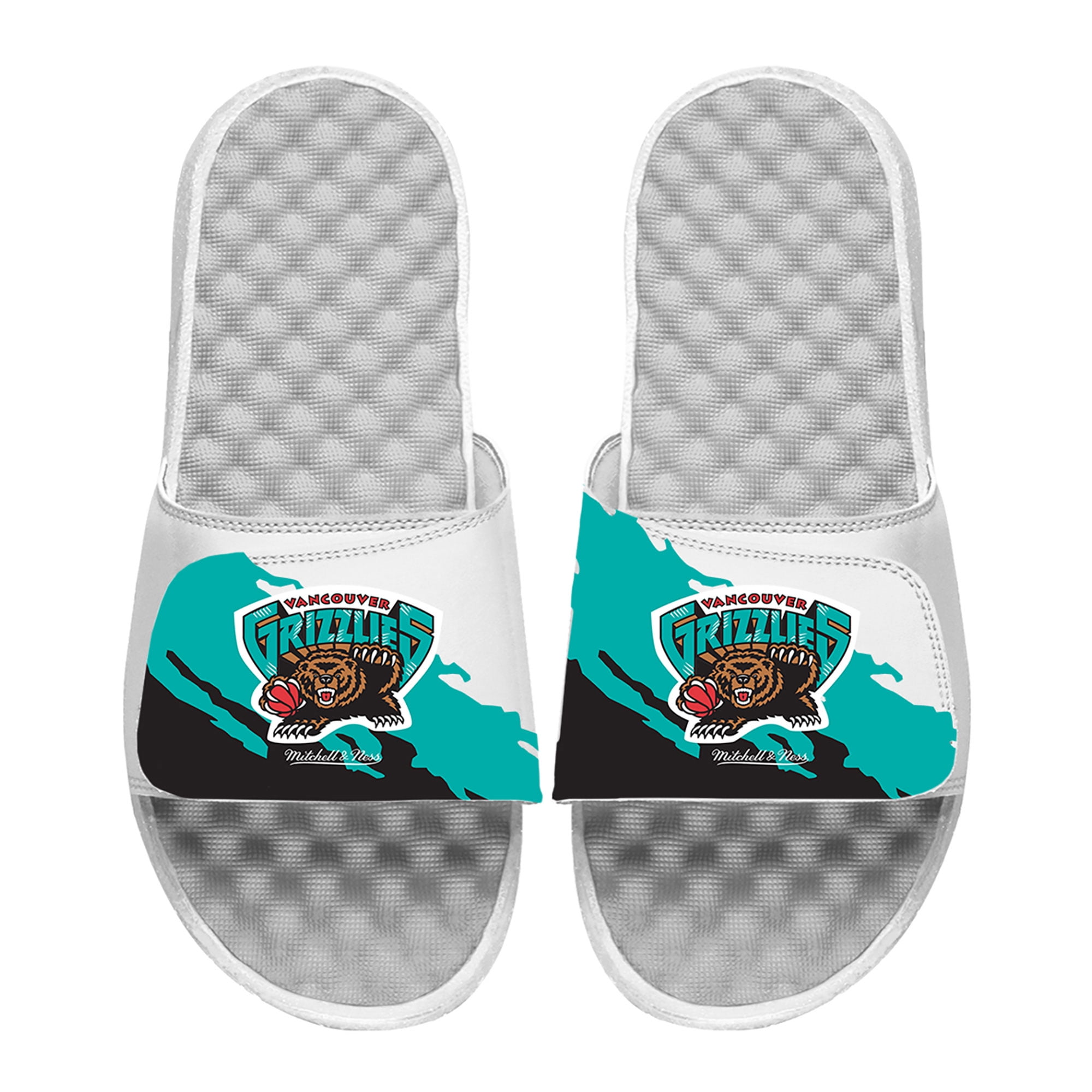 Men's ISlide x Mitchell & Ness White Memphis Grizzlies Paint Stripe ...