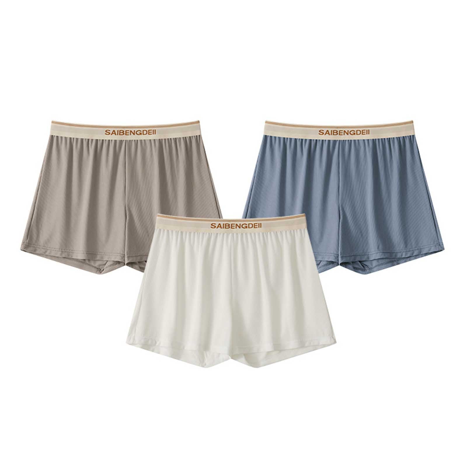 Men's Ice Silk Sleep Shorts Breathable Loose Fit Boxer Briefs for ...