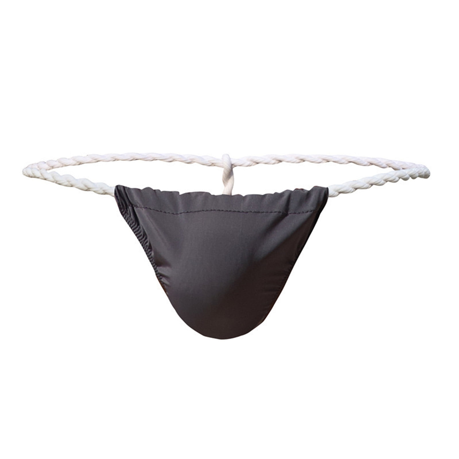 Men's Ice Silk Thong Underwear Low Rise Slim Fit Bikini Briefs Soft ...