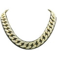 Charles Raymond Men’s Iced Out Hip-Hop Gold Tone Cuban Link Chain ...