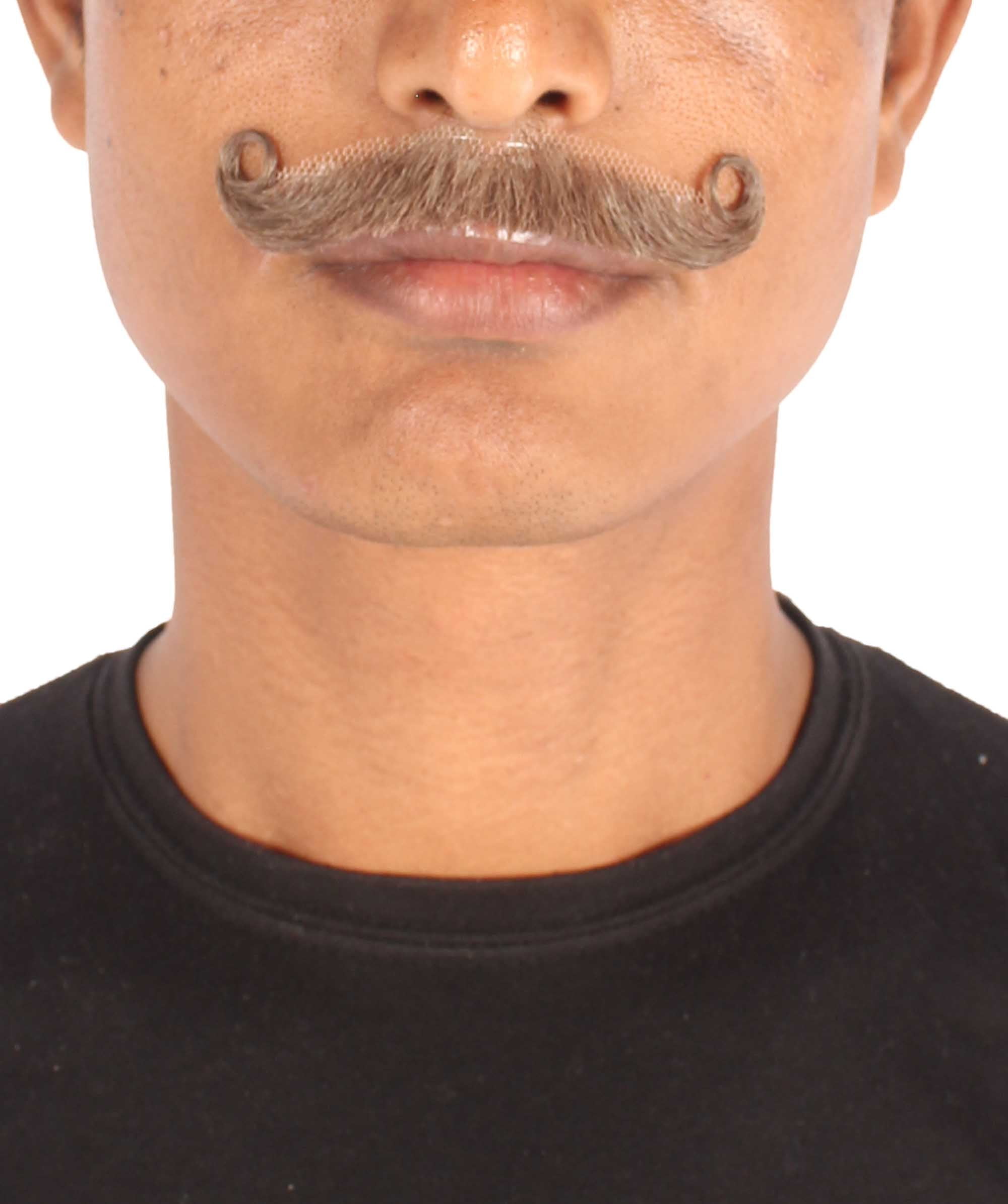 Men's Imperial Curly Mustache | Human Facial Hair | Multiple Color ...