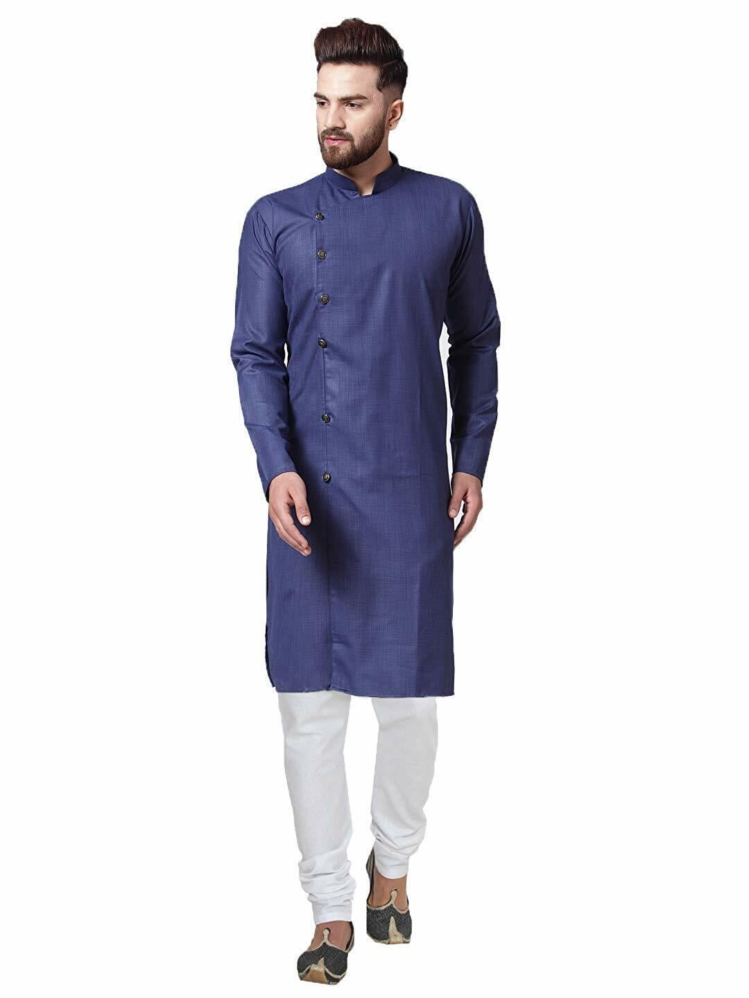 Men's Indian Linen Bollywood Achkan Pathani Kurta Style Pajama Set ...