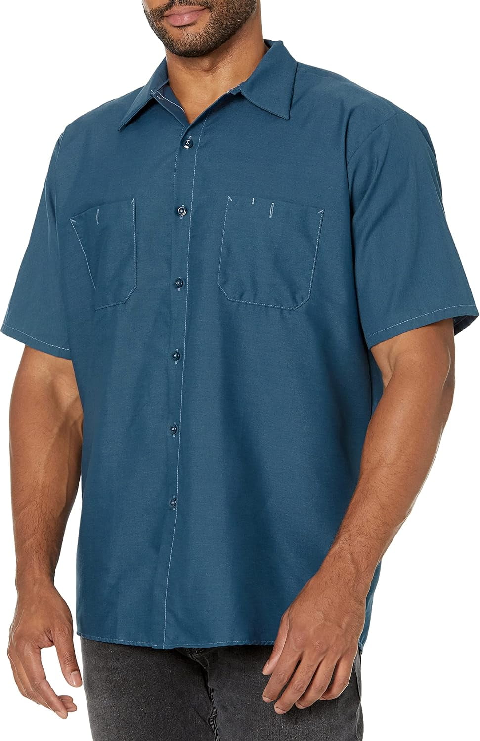 Men's Industrial Work Shirt, Regular Fit, Short Sleeve - Walmart.com