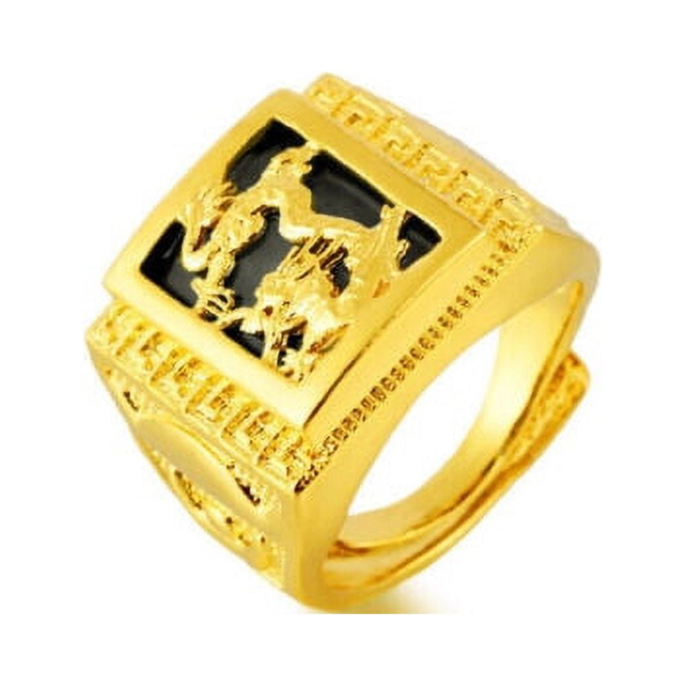 Men's Inlaid jade dragon pattern 23K 24K THAI BAHT YELLOW GOLD Plated ...