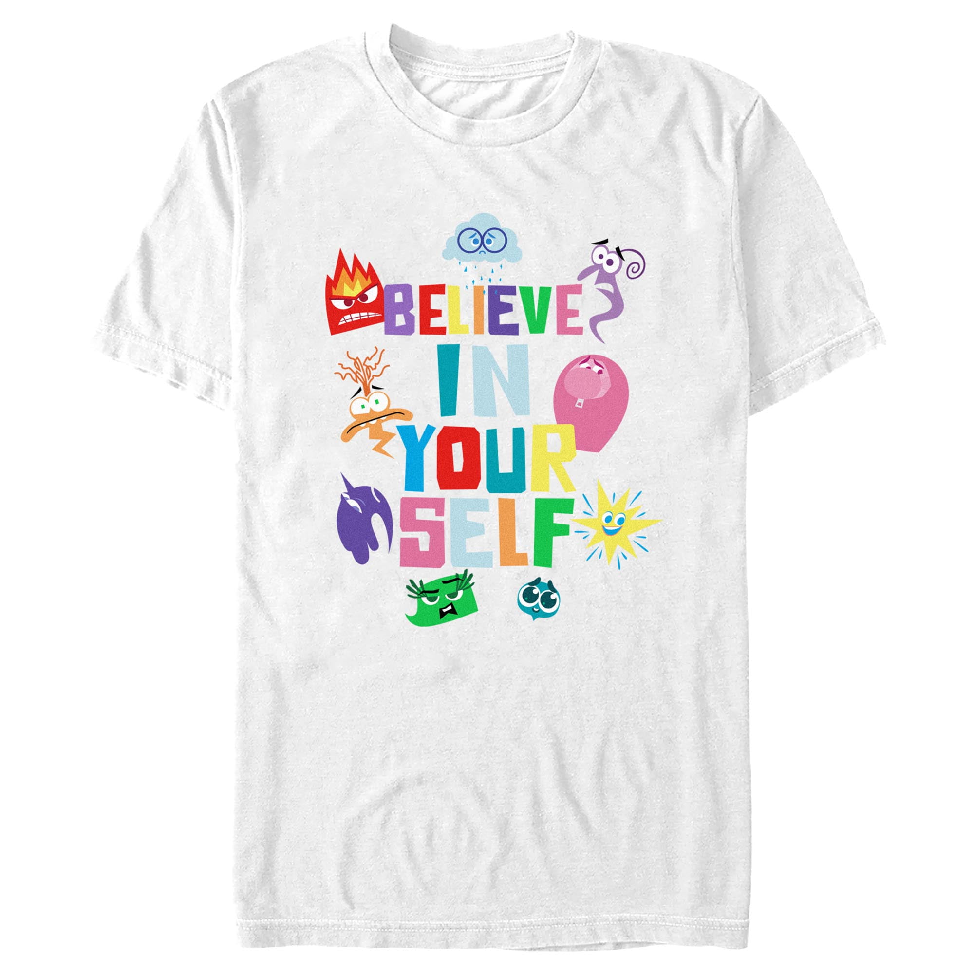 Inside Out 2 Men's Believe In Your Self Graphic T-Shirt, Multicolored ...