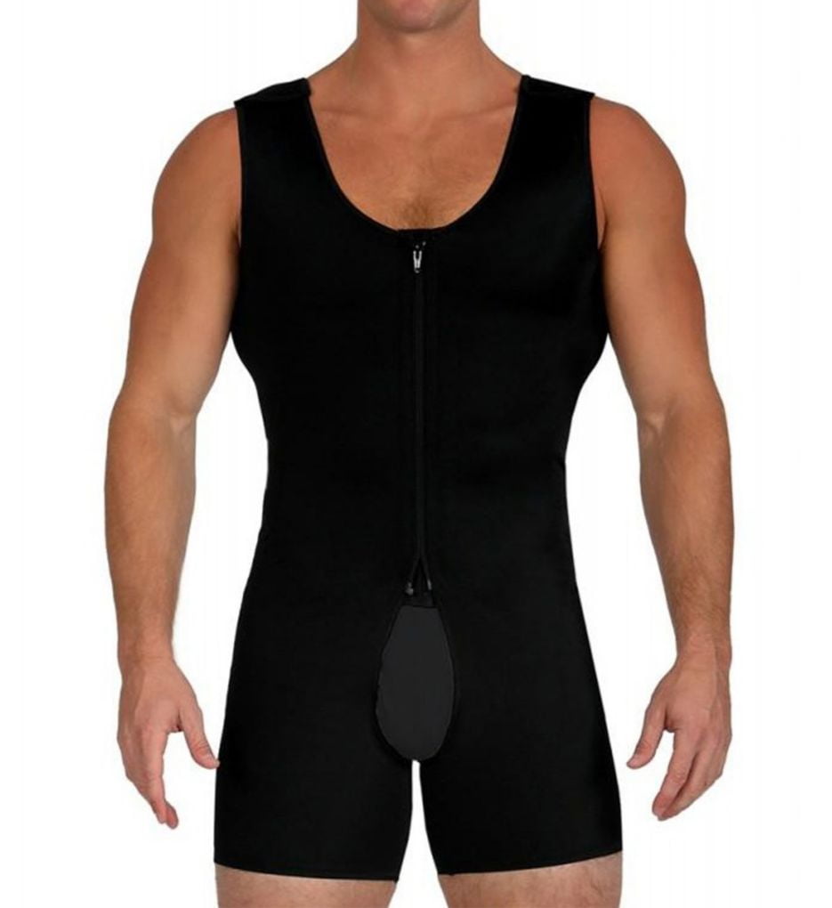 Men's Insta Slim MD309 Full Body Compression Open Crotch Zipper ...
