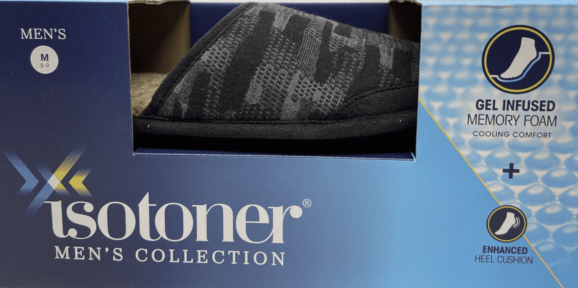Men's Isotoner Gel Infused Memory Foam Cooling Comfort Slippers House ...