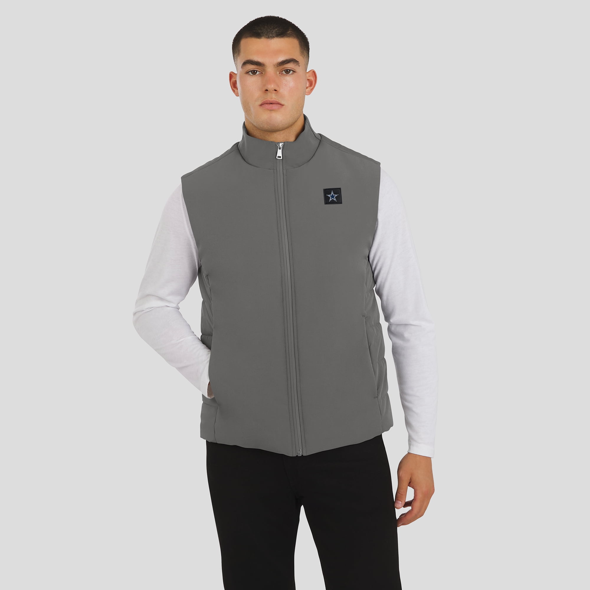 Men's J. Palmer Gray Dallas Cowboys Front Office Full-Zip Vest ...