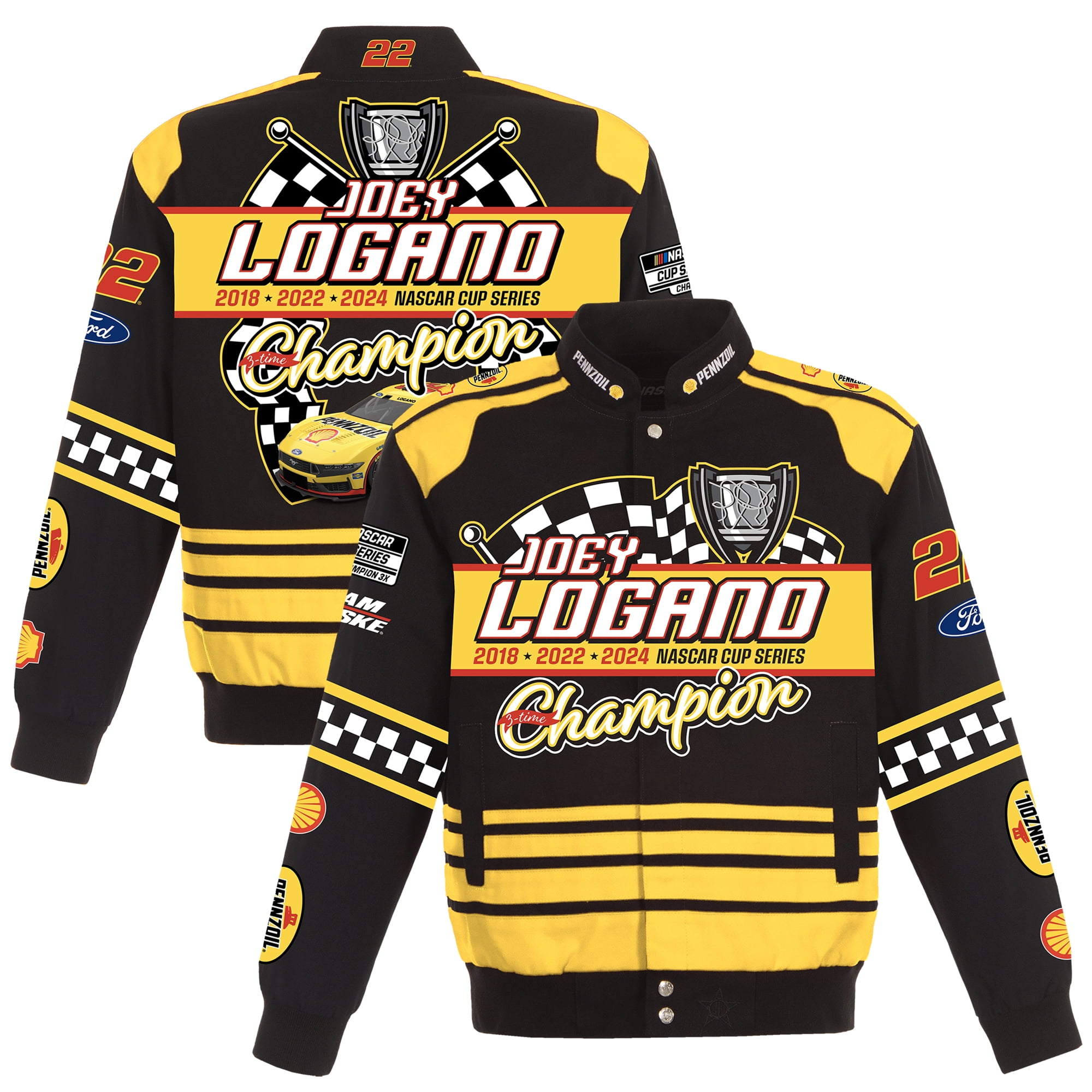Men's JH Design Black Joey Logano 2024 NASCAR Cup Series Champion Twill ...