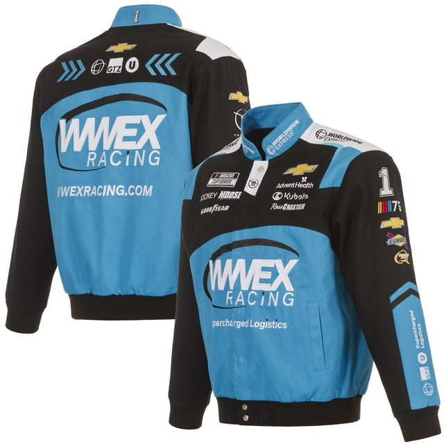 Men's JH Design Black Ross Chastain WWEX Twill Uniform Full-Snap Jacket ...