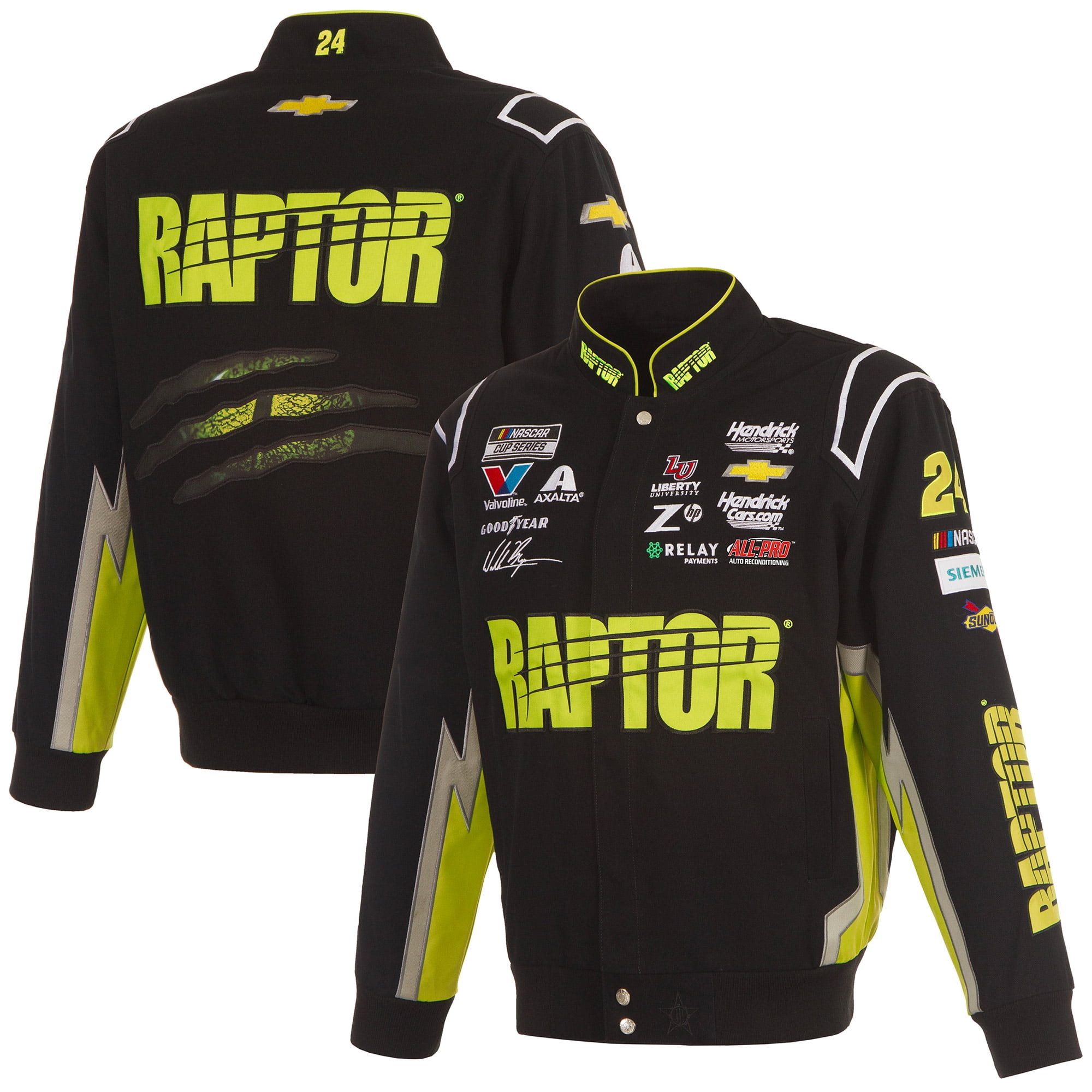 Men's JH Design Black William Byron Raptor Full-Snap Twill Uniform ...