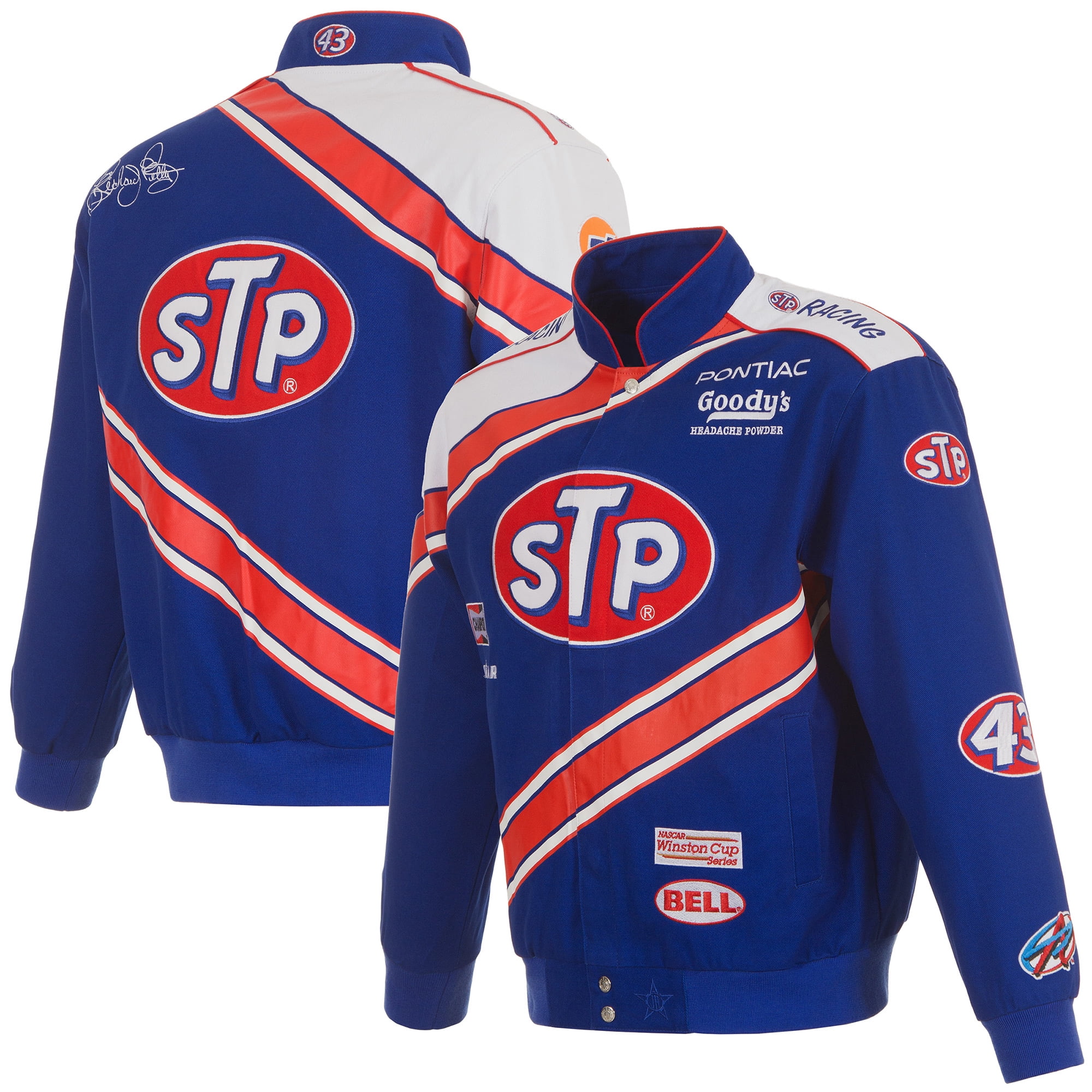 Men's JH Design Blue/White Richard Petty STP Full-Snap Twill Uniform ...