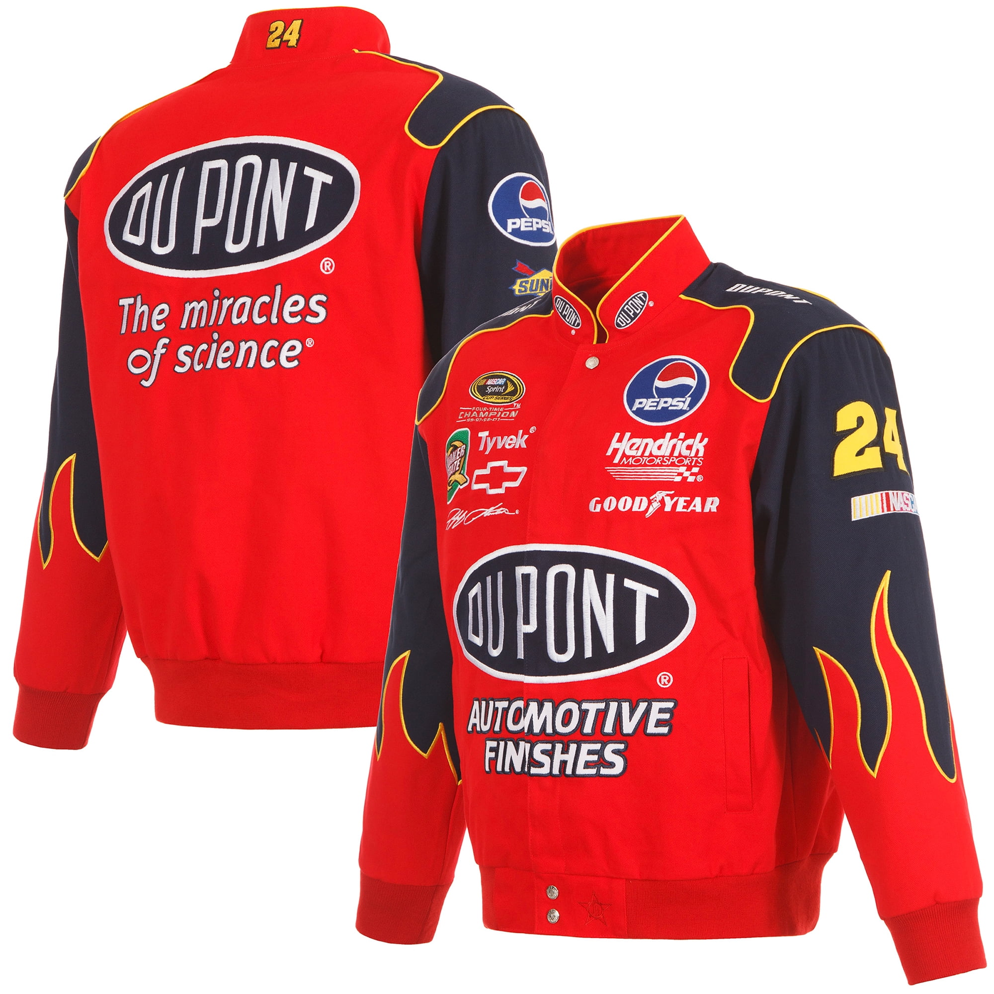Men's JH Design Red Jeff Gordon DuPont Twill Driver Uniform Full-Snap ...