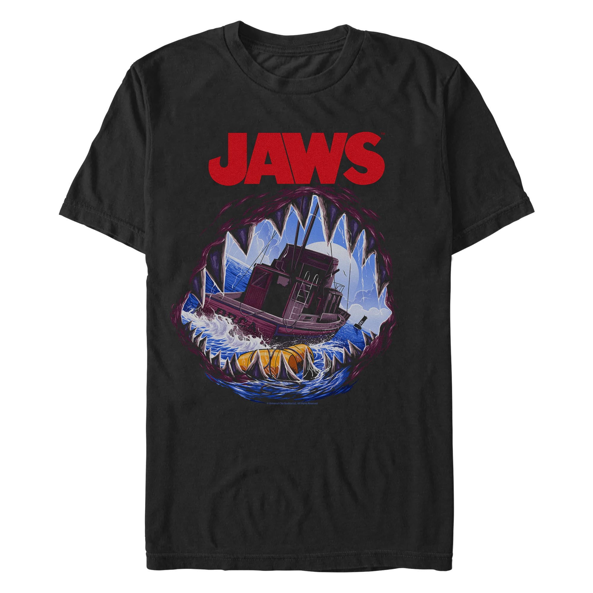 Men's Jaws Shark Teeth Boat Graphic T-Shirt - Walmart.com