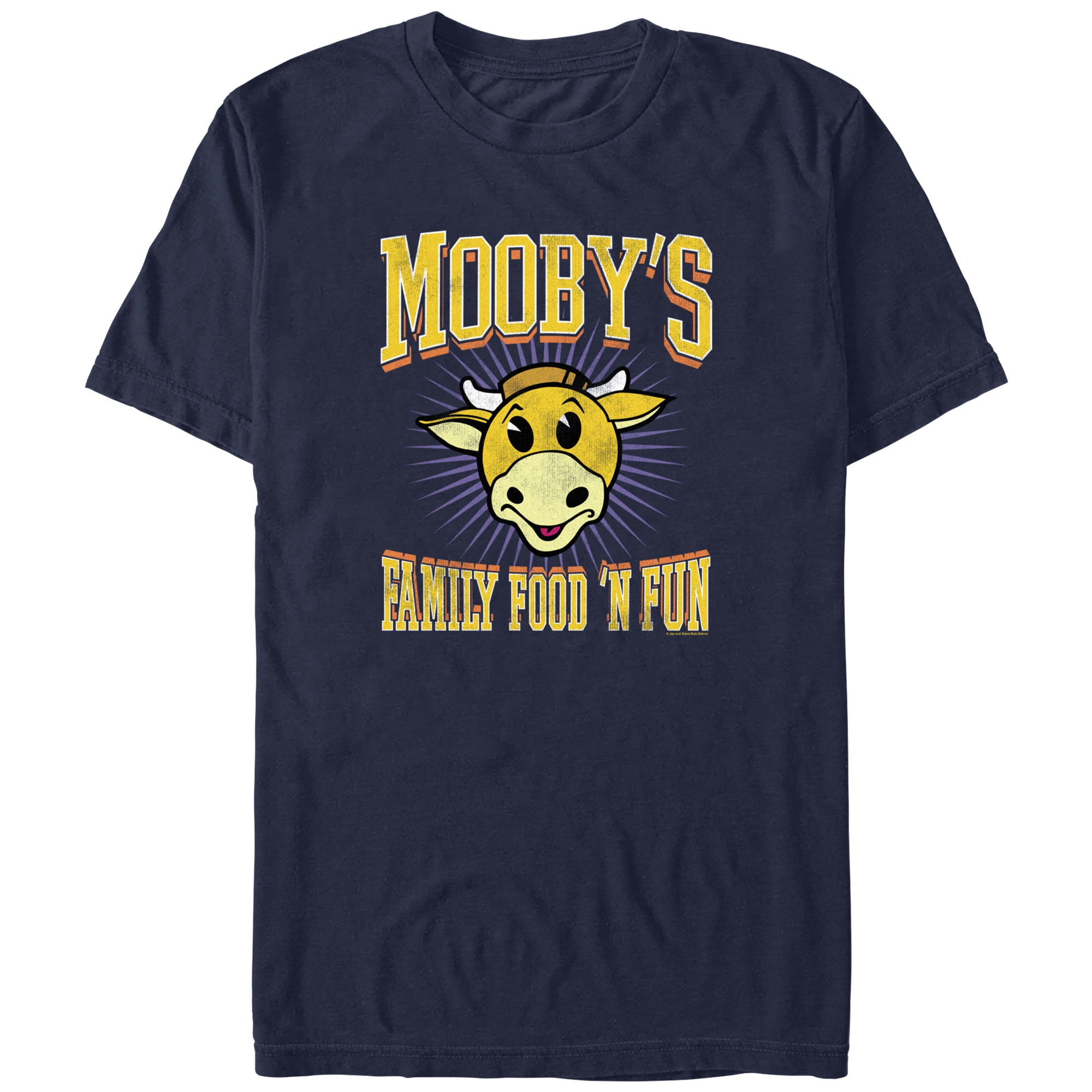 Men's Jay and Silent Bob Mooby's Family Food 'N Fun Graphic Tee Navy ...
