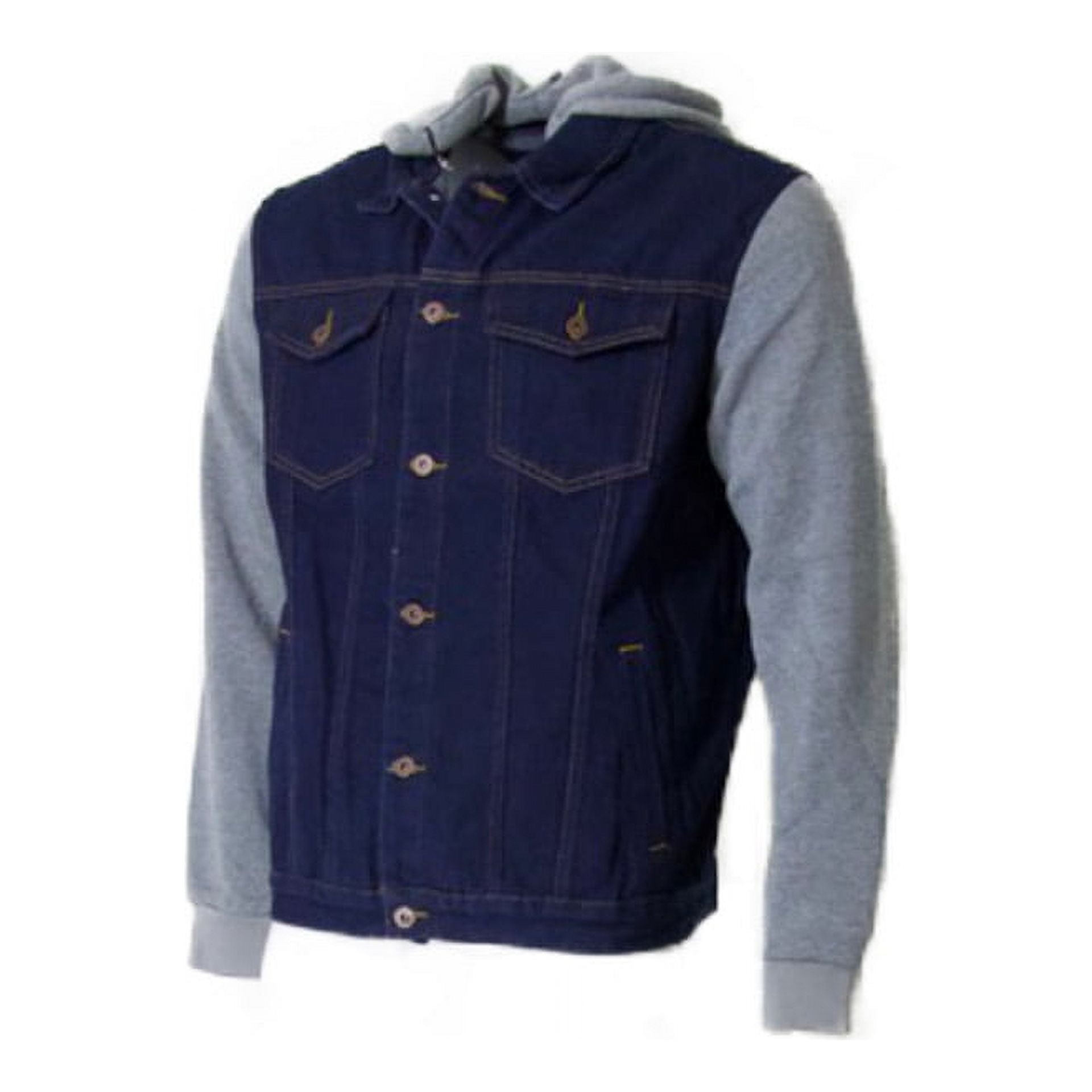 Men's Jean Jacket Hoodie Denim Cotton Long Sleeve Hybrid Hooded Trucker ...
