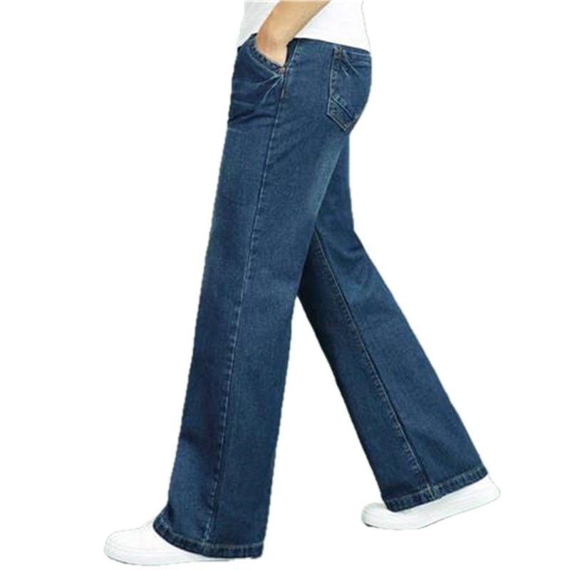 Men's Jeans Loose Straight Leg Wide Leg and Flared Fit Solid Color ...