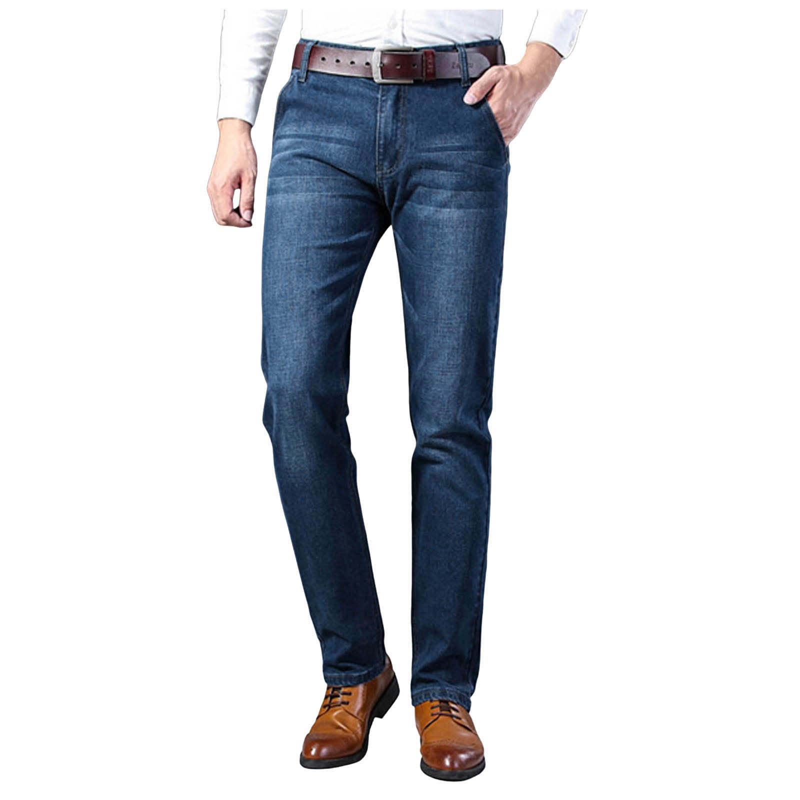 Men's Jeans Mens Spring Summer Slim Casual Loose Straight Leg Stretch ...