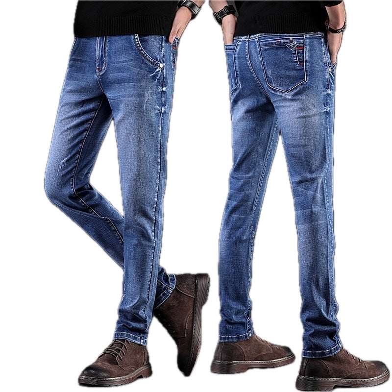 Men's Jeans Slim Fit Cotton Denim Pants For Men Casual Trousers Fashion ...