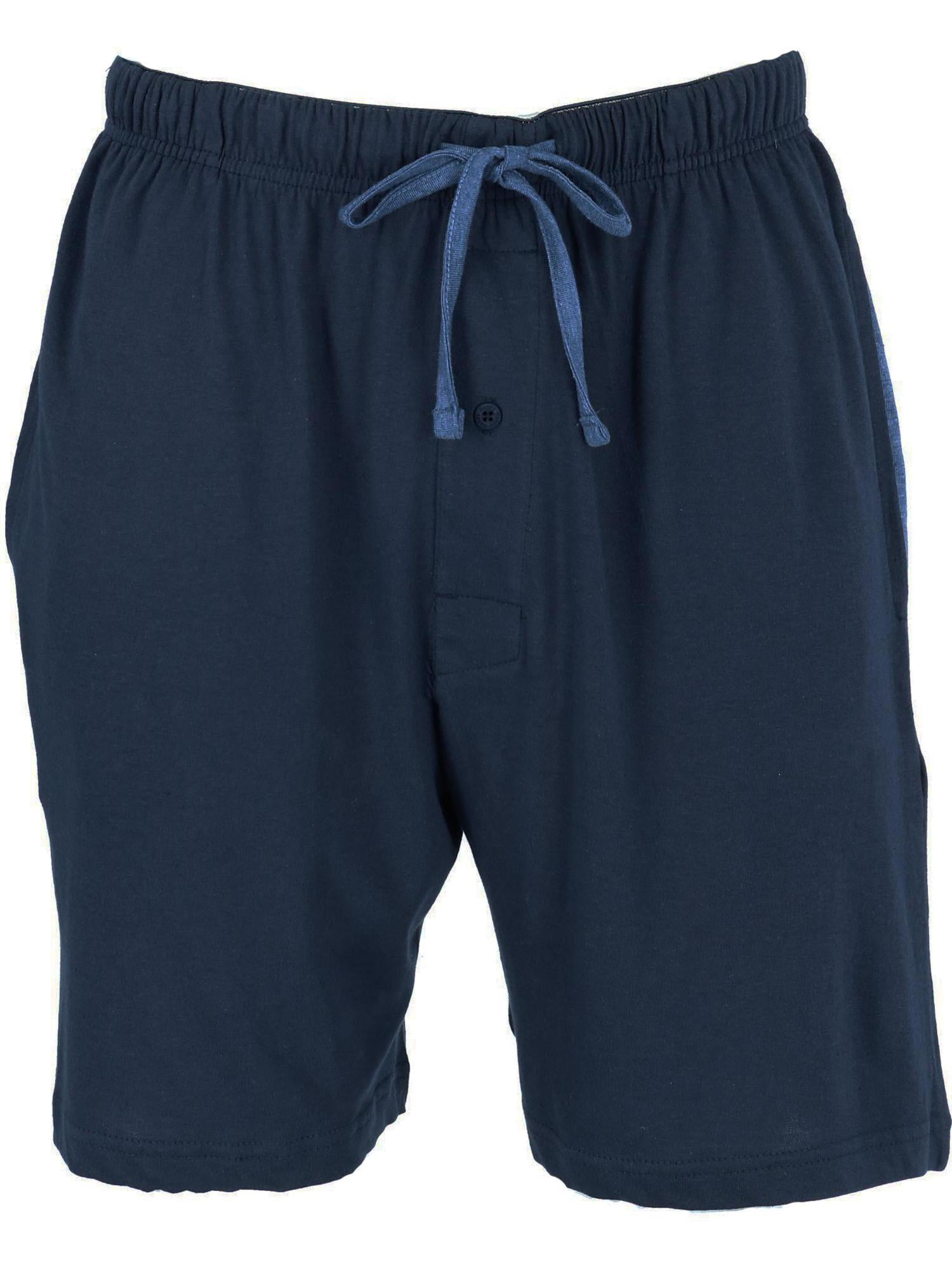 Men's Jersey Knit Cotton Button Fly Pajama Sleep Shorts - Walmart.com