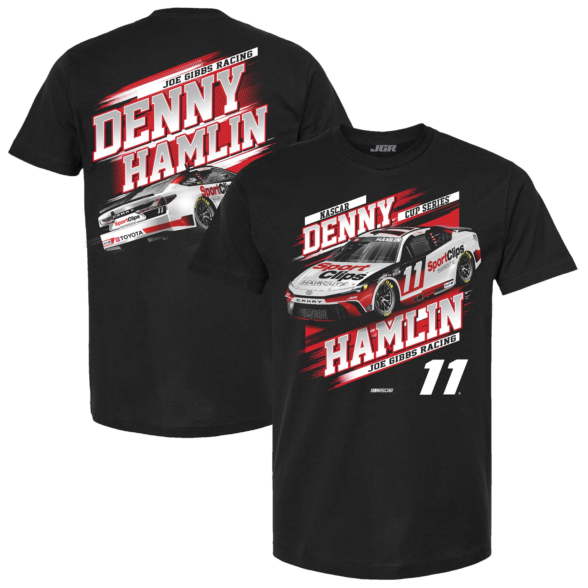 Men's Joe Gibbs Racing Team Collection Black Denny Hamlin Car T-Shirt ...