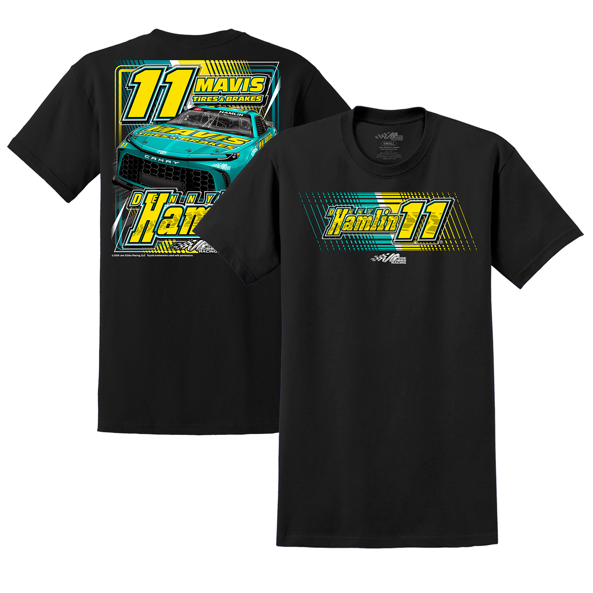 Men's Joe Gibbs Racing Team Collection Black Denny Hamlin Mavis Car T ...